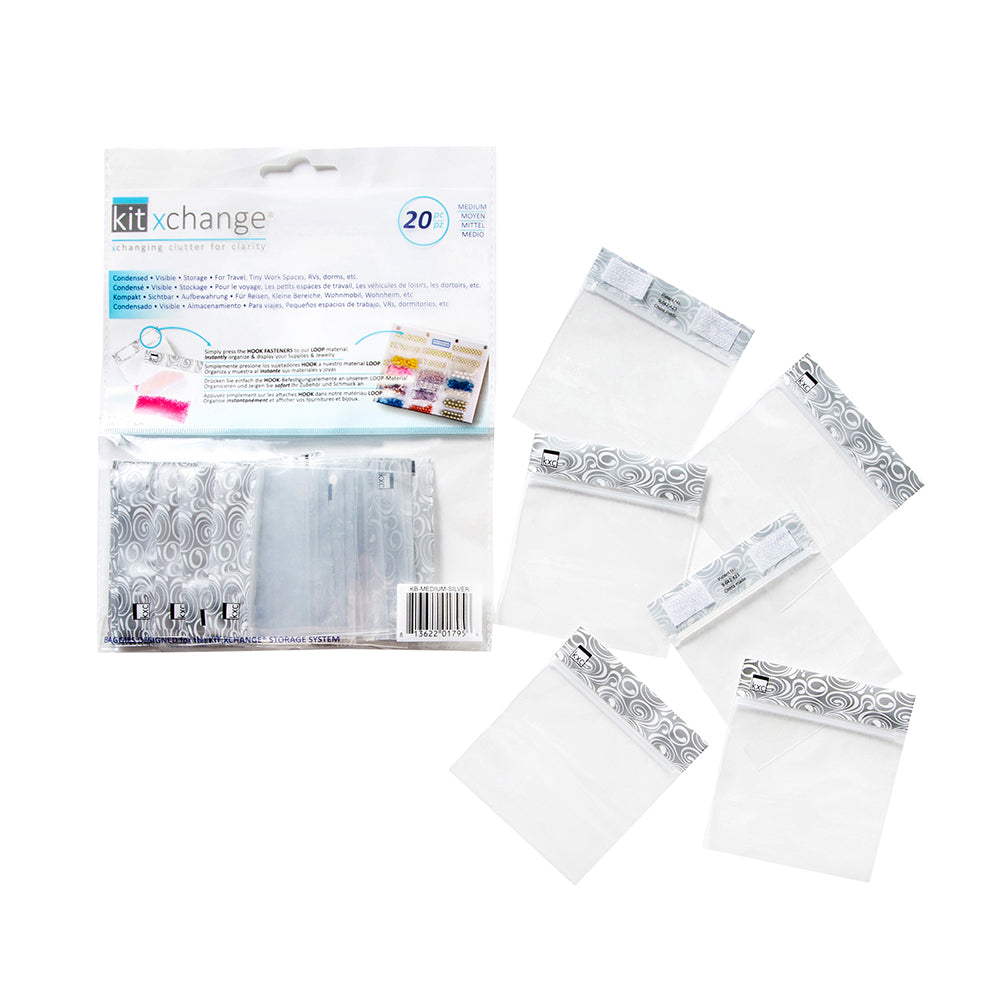 MEDIUM BAGGIES-SILVER (2.7" x 3.0" capacity) ZipTop Storage Baggies fo ...
